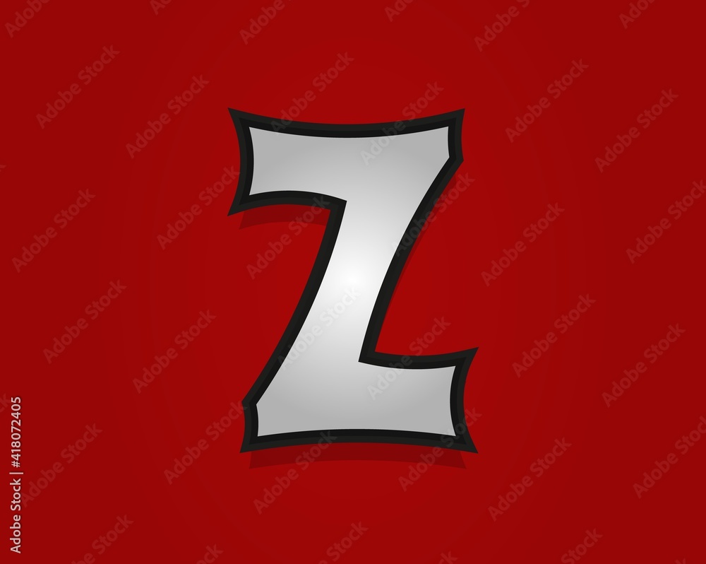Z letter Rock & Roll font. Classic, retro vintage 1970s design. Vector ...