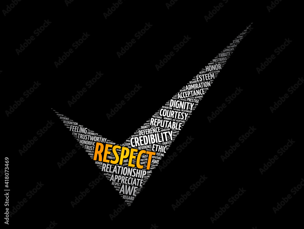 Respect check mark word cloud collage, concept background Stock Vector ...