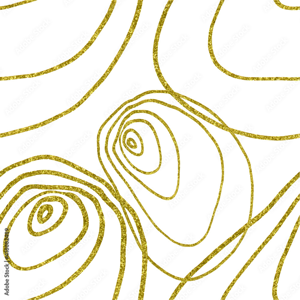 Gold lines vector seamless pattern on white background. Golden texture ...
