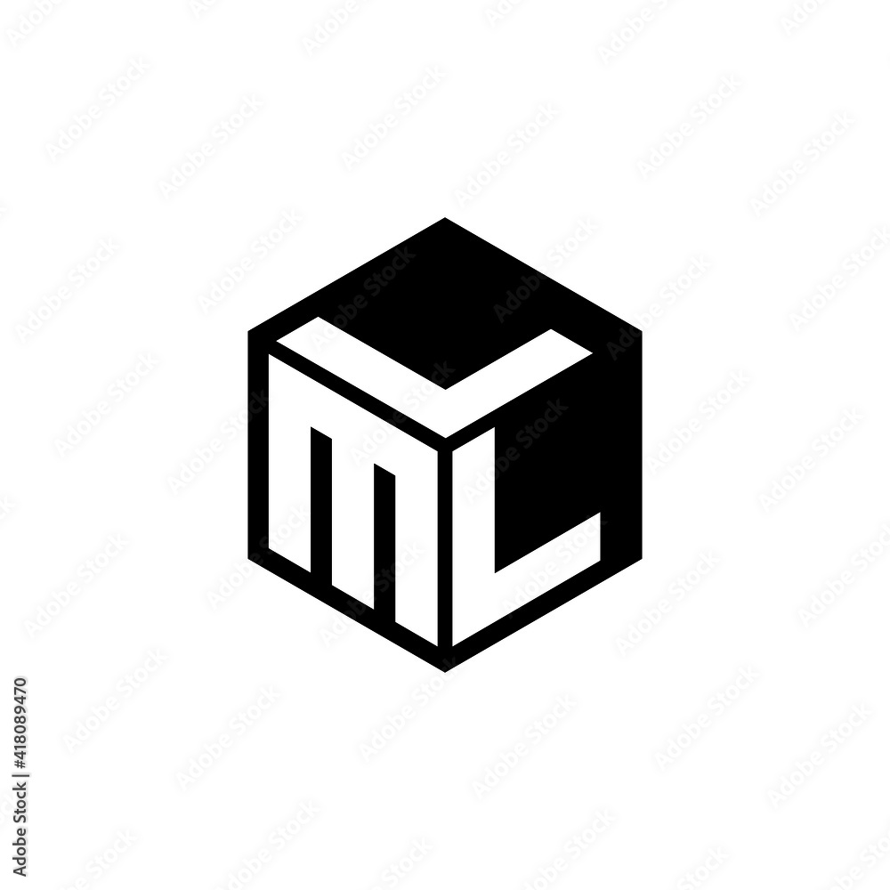 MLL letter logo design with white background in illustrator, cube logo ...