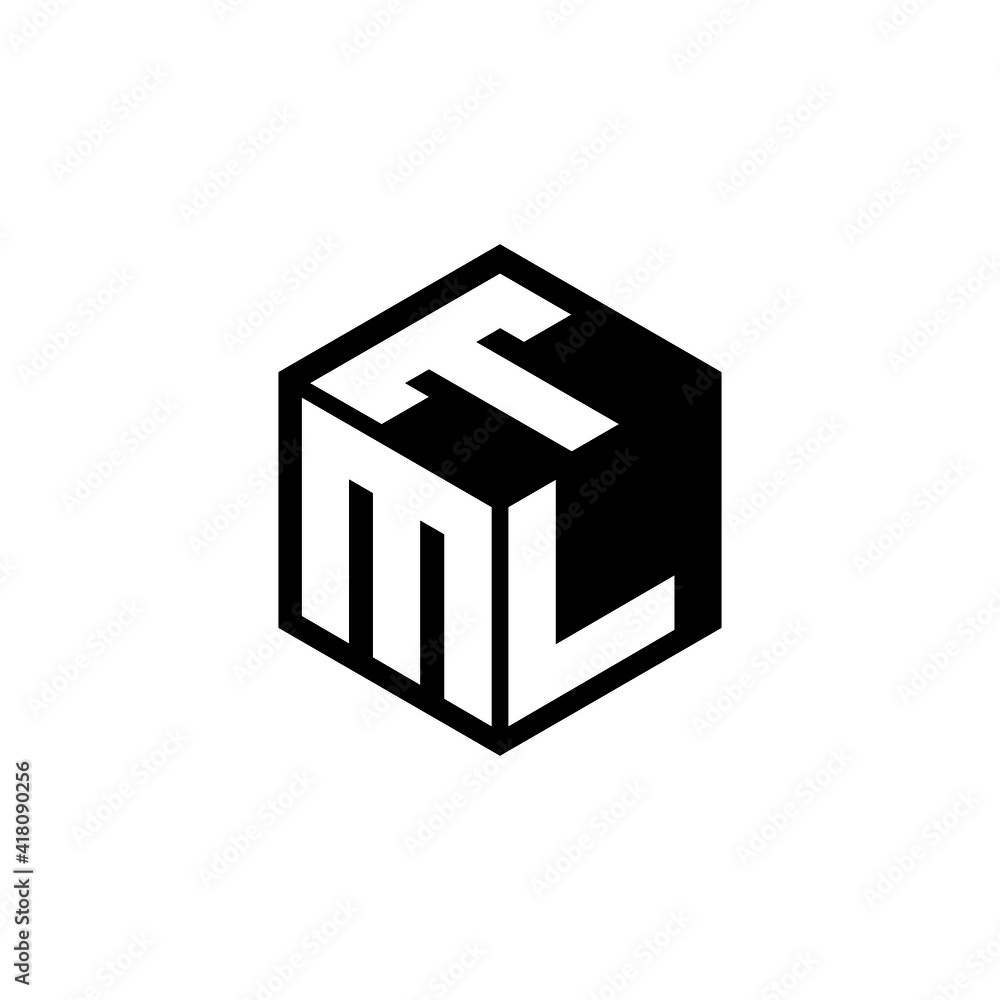 MLT letter logo design with white background in illustrator, cube logo ...