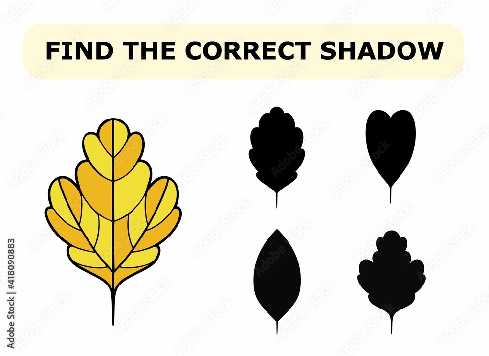Vector illustration of shadow matching game for children. Vector ...