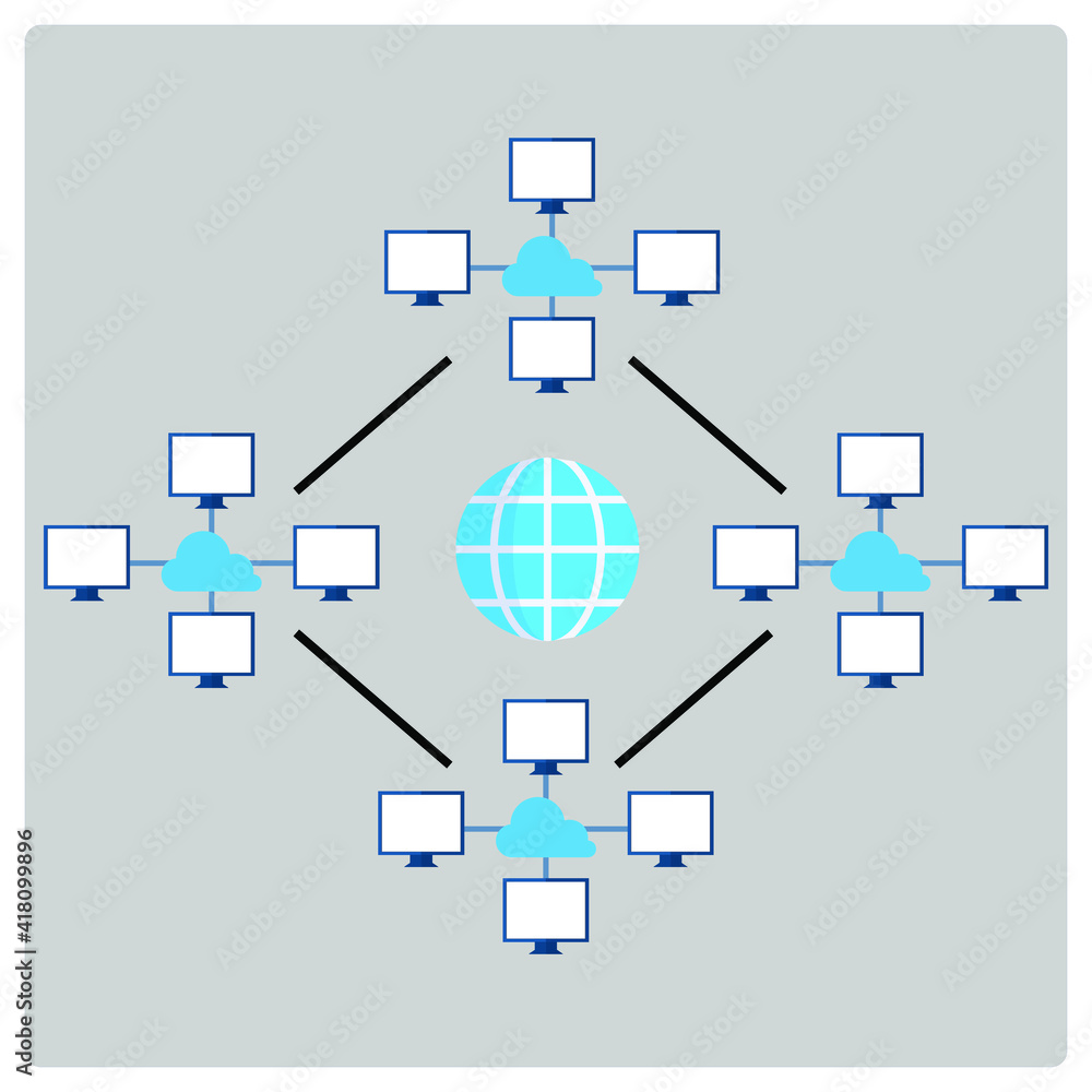 Vector illustration set for Wide Area Network EPS10 Stock Vector ...