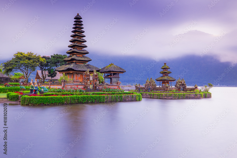 Pura Ulun Danu Bratan temple in Bali island. Beautiful balinese temple ...