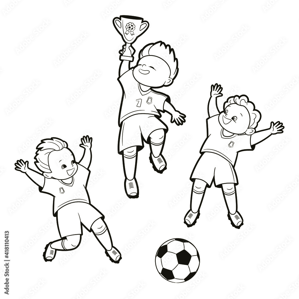 Children Playing Football Clipart Black And White