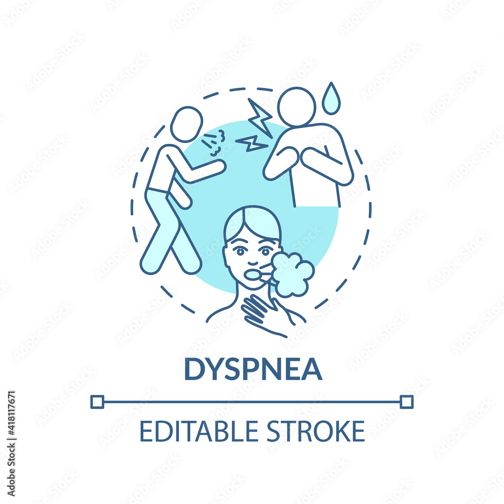 Dyspnea Concept Icon Shortage Of Breath Idea Thin Line Illustration