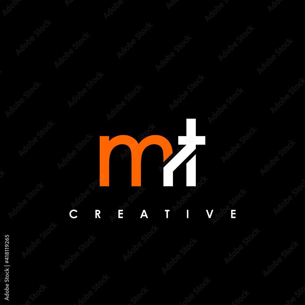 MT Letter Initial Logo Design Template Vector Illustration Stock Vector ...