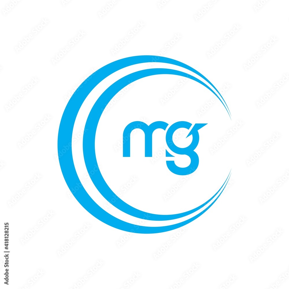 MG Letter Logo Design. Initial letters MG logo icon. Abstract letter MG ...
