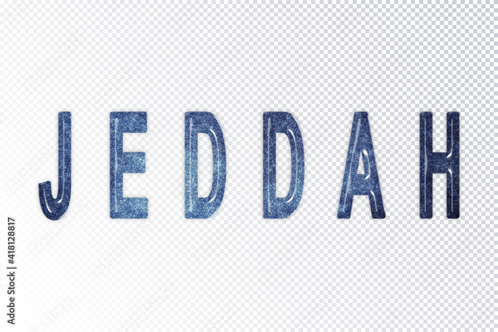 Jeddah lettering, Jeddah milky way letters, transparent background ...