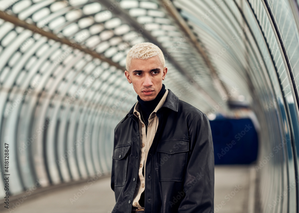 male fashion model posing in city Stock Photo | Adobe Stock