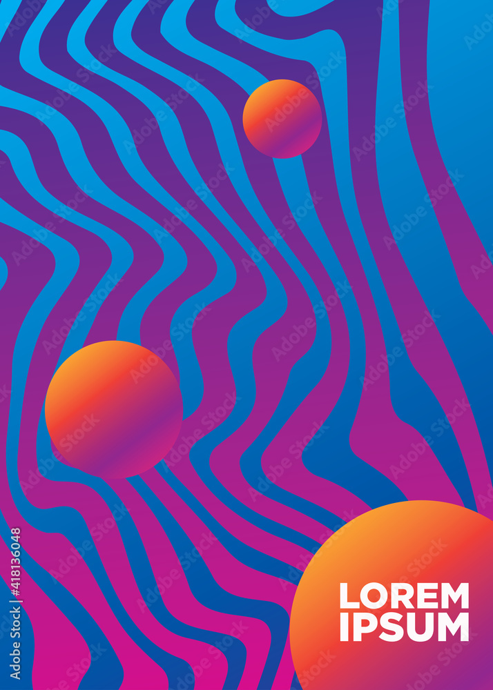 Bright colors design set with abstract gradients line waves background ...