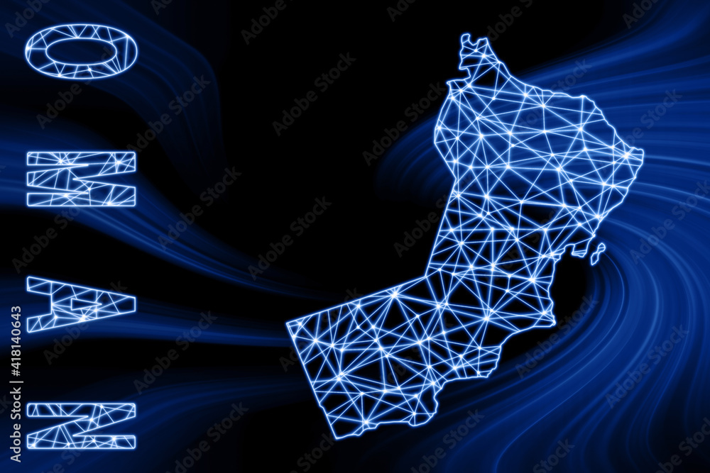 Map of Oman, Polygonal mesh line map Stock Illustration | Adobe Stock Map of Oman, Polygonal mesh line map Stock Illustration | Adobe Stock