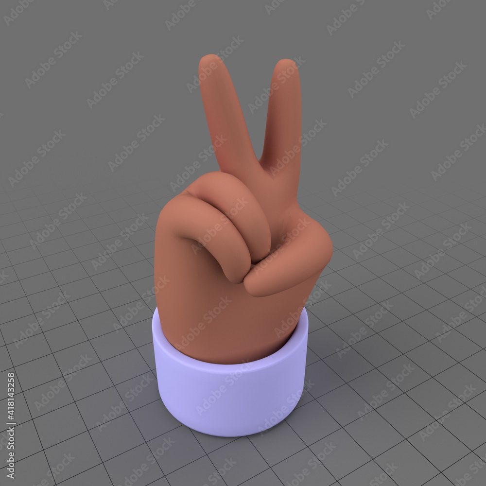 Peace hand gesture Stock 3D asset | Adobe Stock