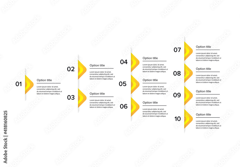 10 Step Infographic Stock Template | Adobe Stock