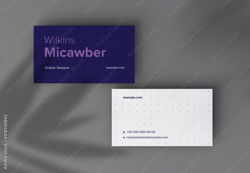 Dot Patterned Business Card Layout Stock Template | Adobe Stock