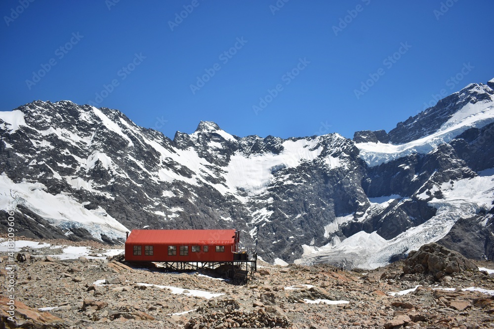 New Zealand, the Mueller Hut is an alpine hut in Aoraki/Mount Cook ...