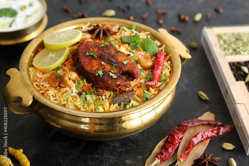 Fish biryani , Spicy and delicious Malabar biryani or Hyderabadi ...