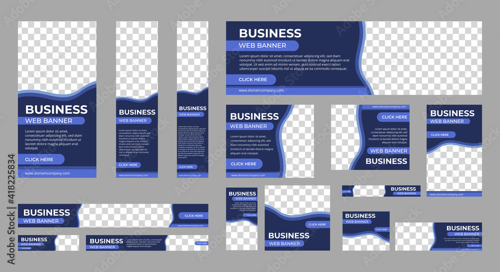 Business banner design web template Set, Horizontal header web banner ...