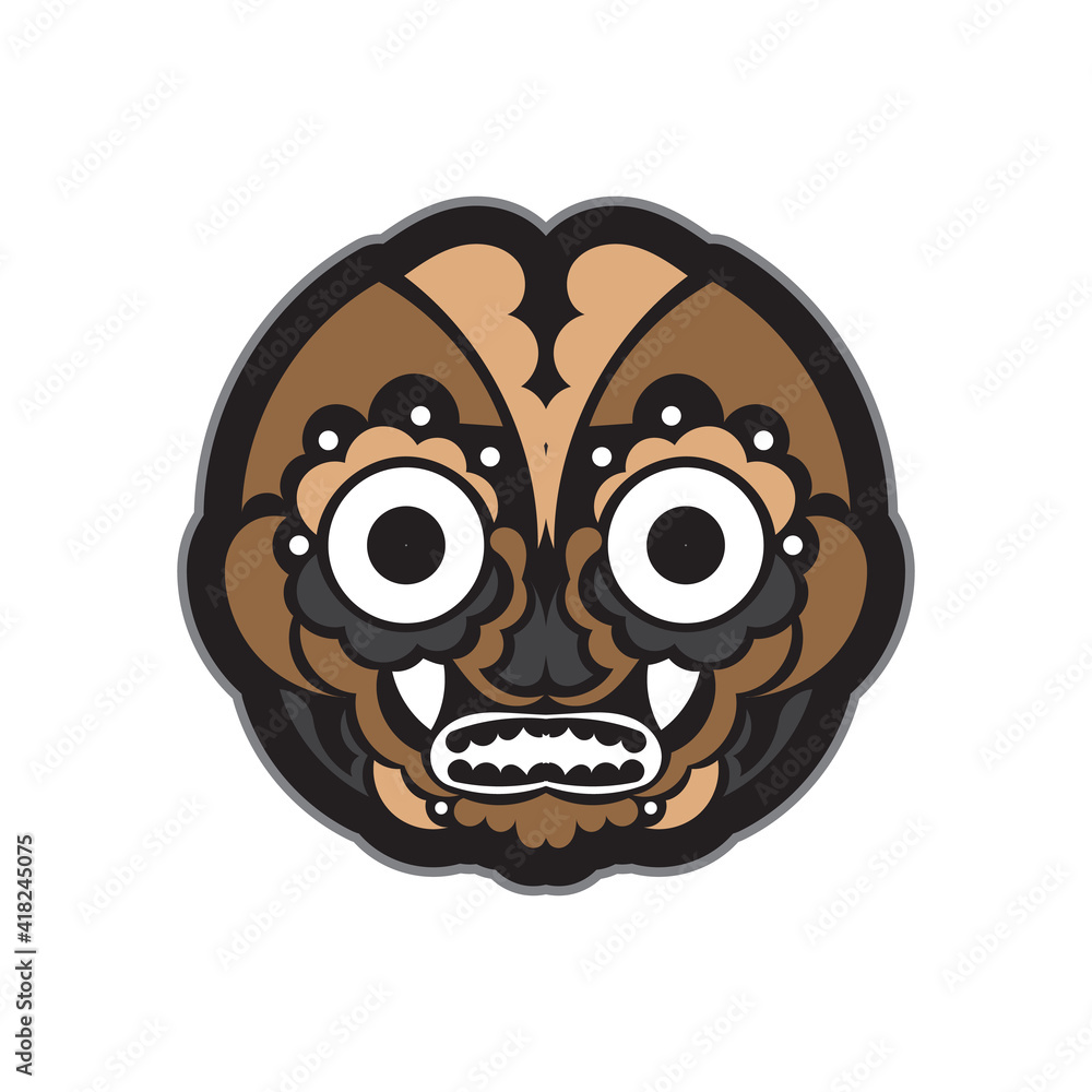 Maori or Samoan style mask. Polynesian style tiki. Isolated. Vector ...