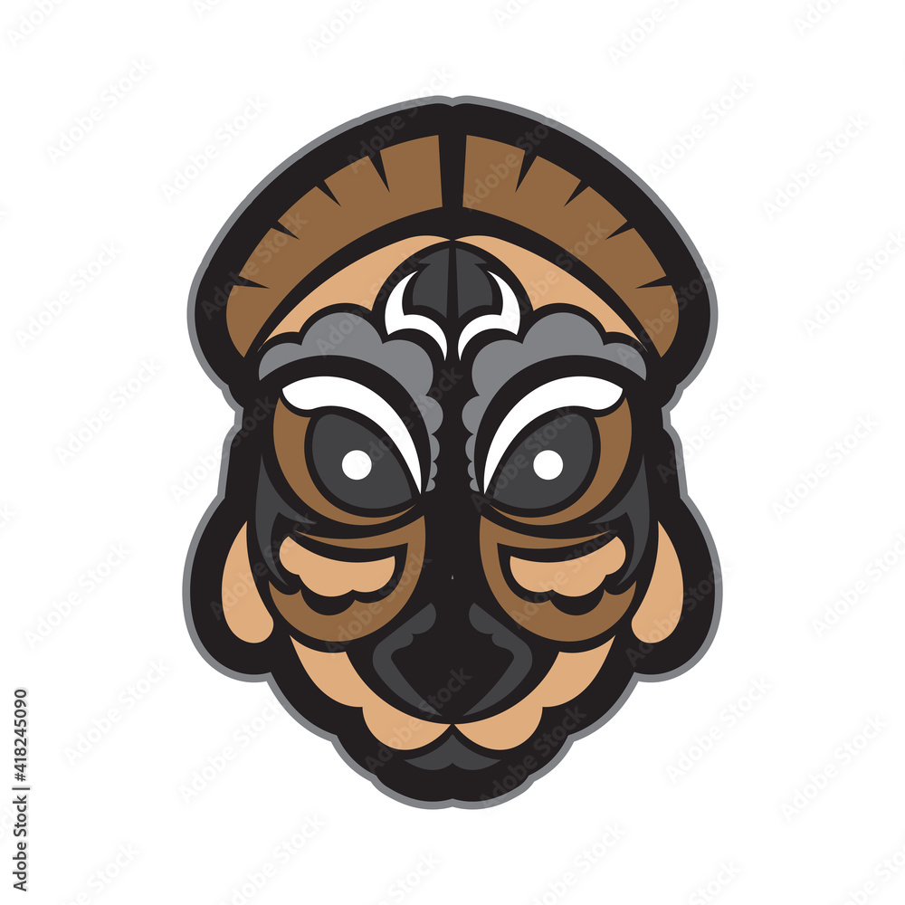 Samoan style mask. Polynesian style tiki. Isolated. Vector illustration ...