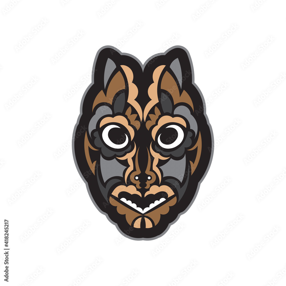 Maori or Samoan style mask. Polynesian style tiki. Good for a tattoo ...