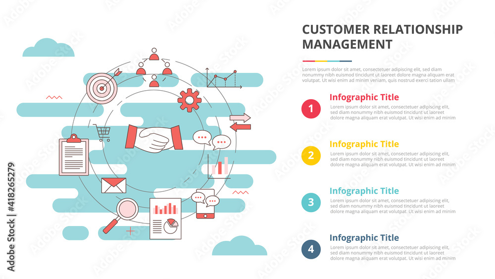 crm customer relationship management concept for infographic template ...