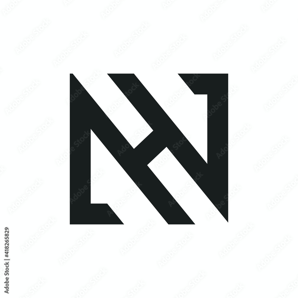 Initial nh letter logo vector template design. Creative abstract letter hn logo design. Linked ...