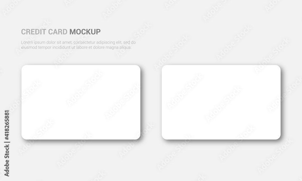 Mockup of plastic or paper white business cards, on an isolated ...