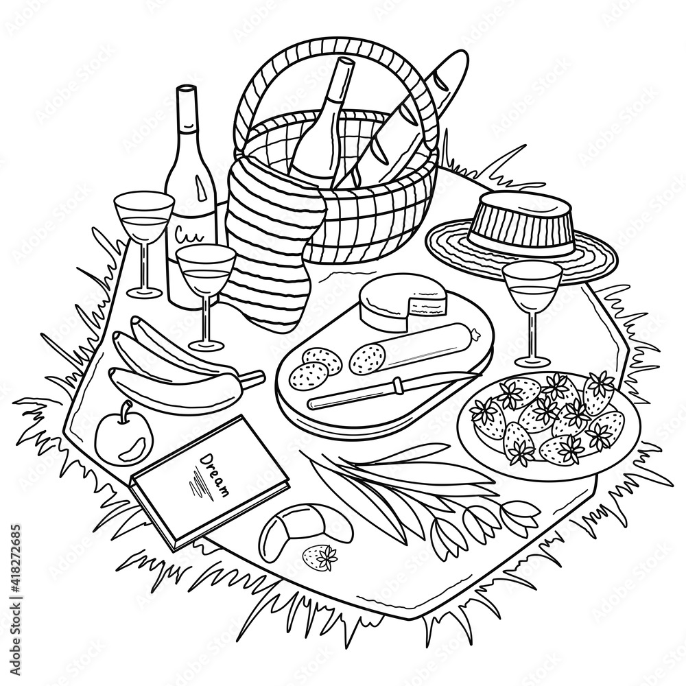 Picnic Food Coloring Pages