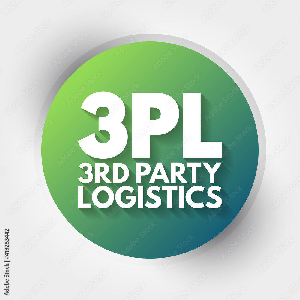 3PL - 3rd Party Logistics acronym, business concept background Stock ...