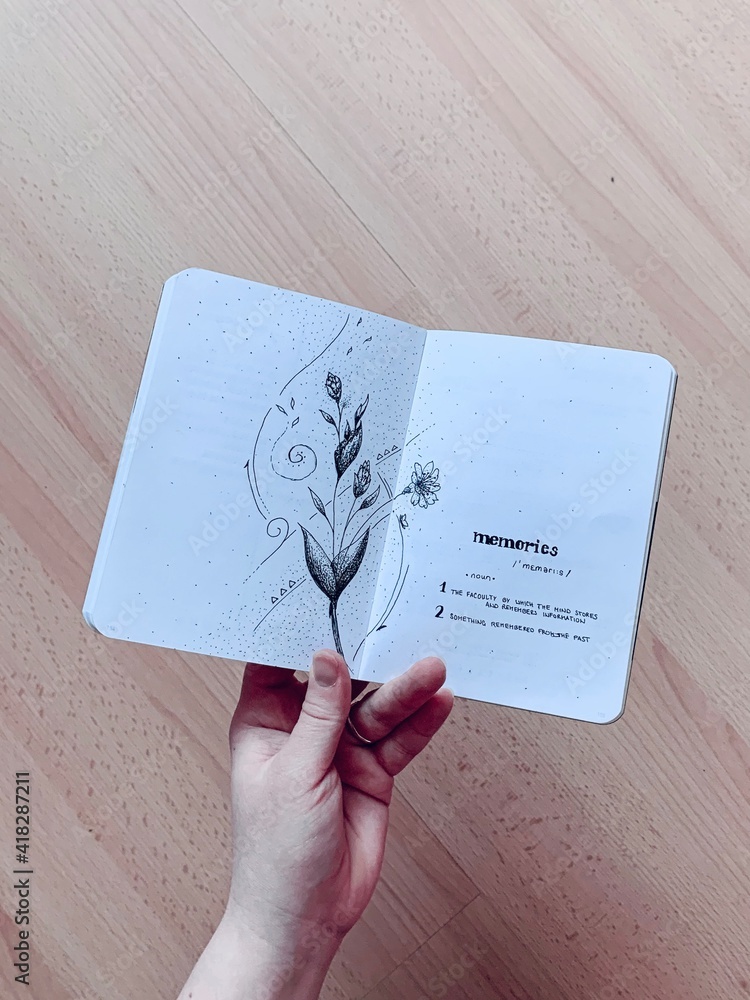 memories cover page bullet journal Stock Photo | Adobe Stock