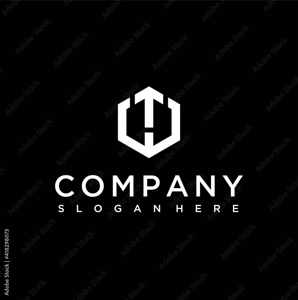 letter TW hexagon logo design vector image, hexagon letter tw logo ...