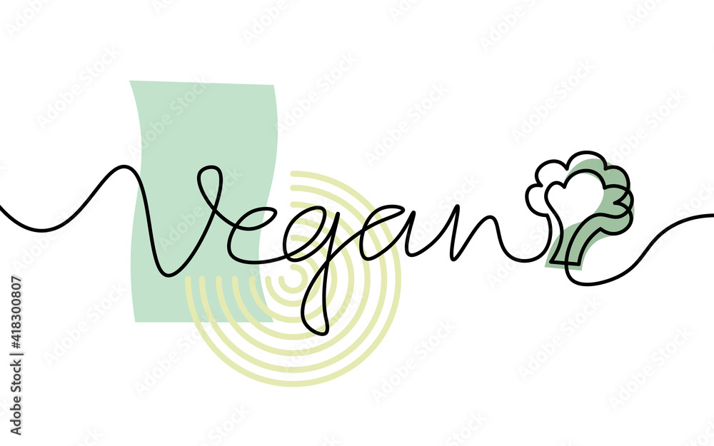 One line broccoli stem. Black and white monochrome continuous single ...