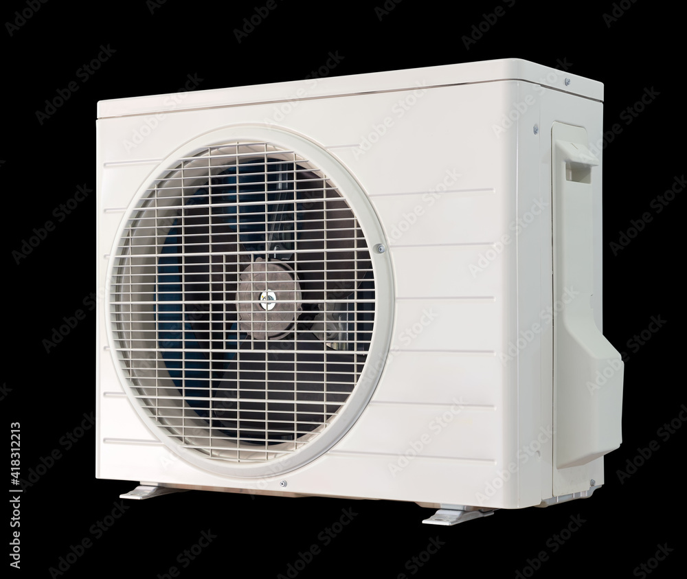 Condenser unit or compressor isolated on white background with clipping ...