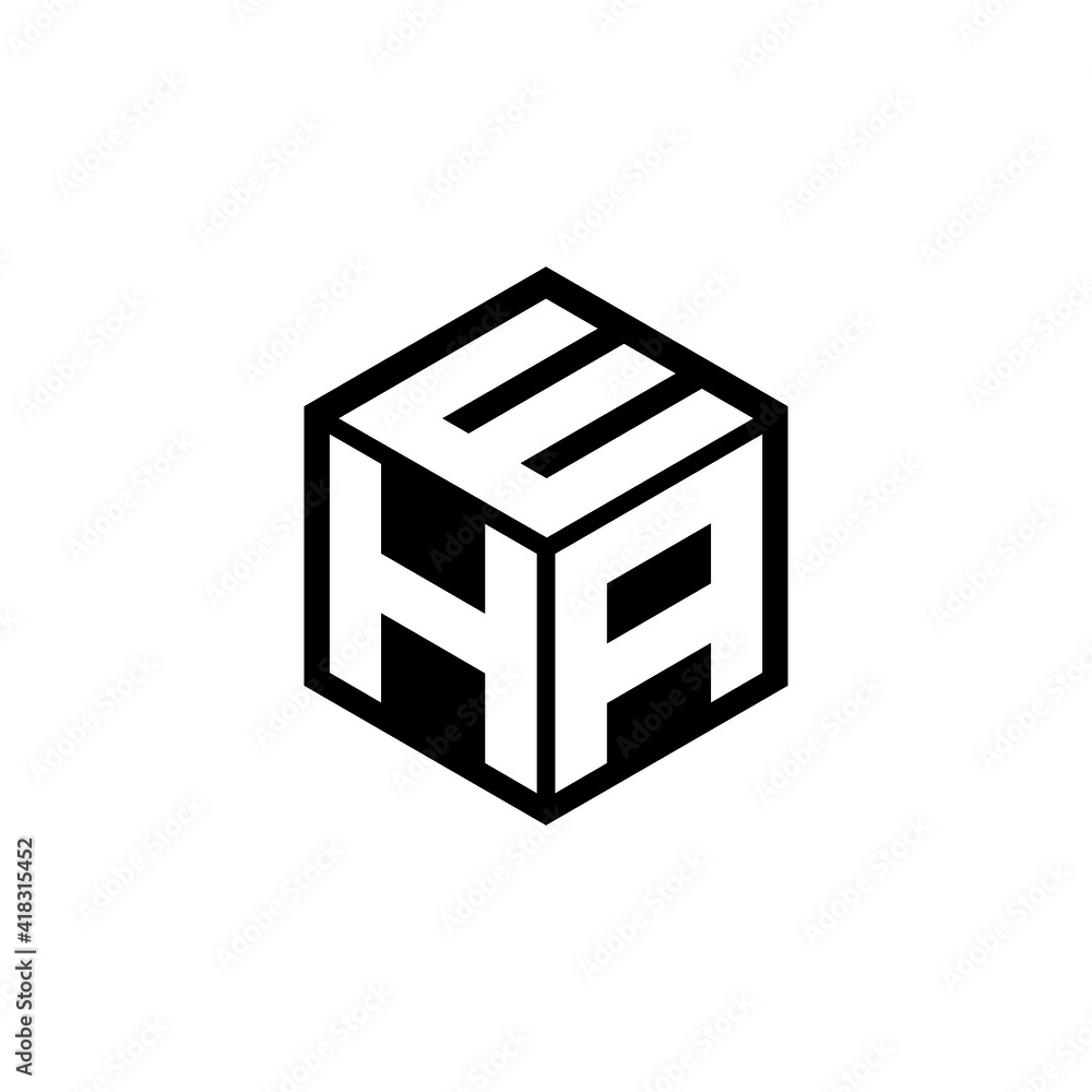 HAE letter logo design with white background in illustrator, eps cube ...
