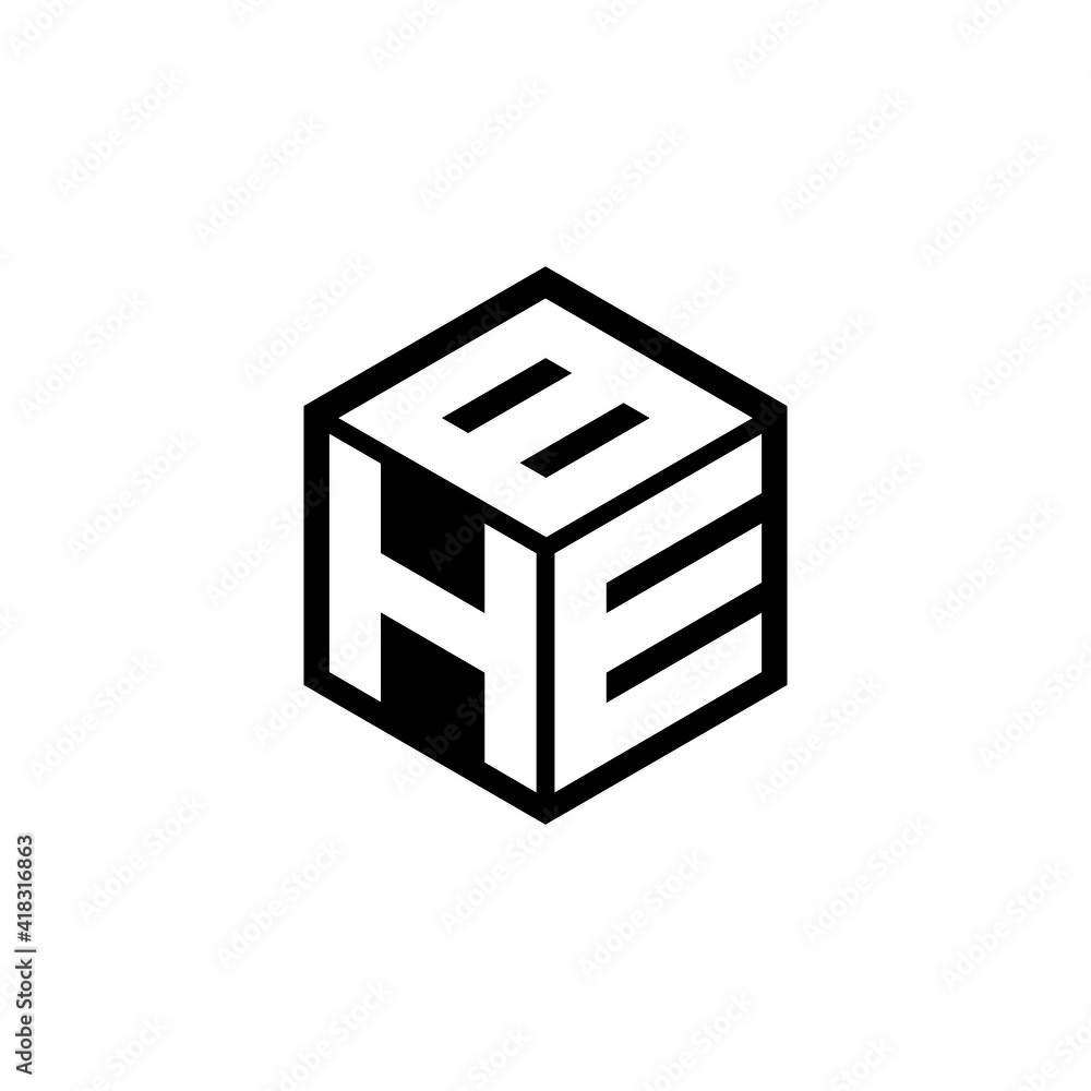 HEB letter logo design with white background in illustrator, eps cube ...