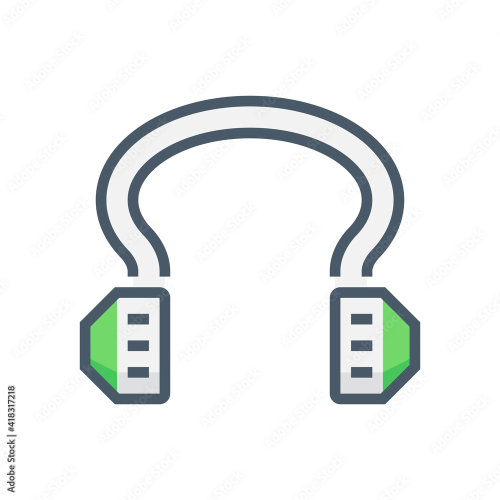 Earmuff vector icon. Safety tool or personal protective equipment (PPE ...