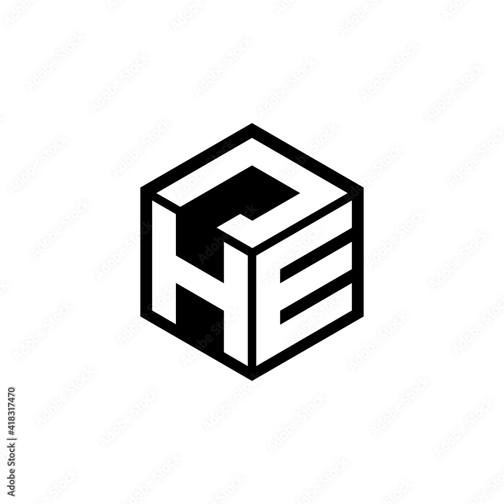 Hej Letter Logo Design With White Background In Illustrator Eps Cube Logo Vector Logo Modern