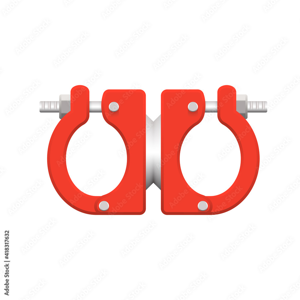 Clamp or coupler scaffold vector design. Accessory or part of modular ...