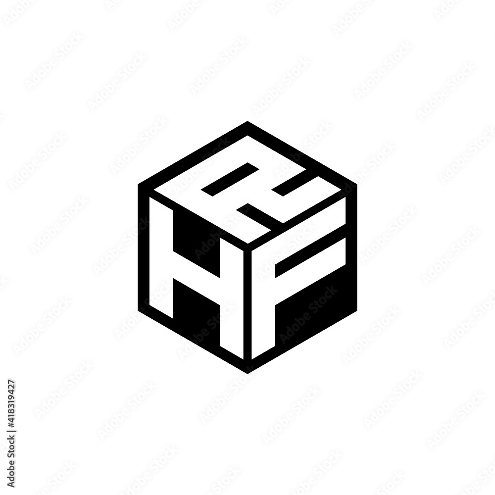 HFR letter logo design with white background in illustrator, eps cube ...