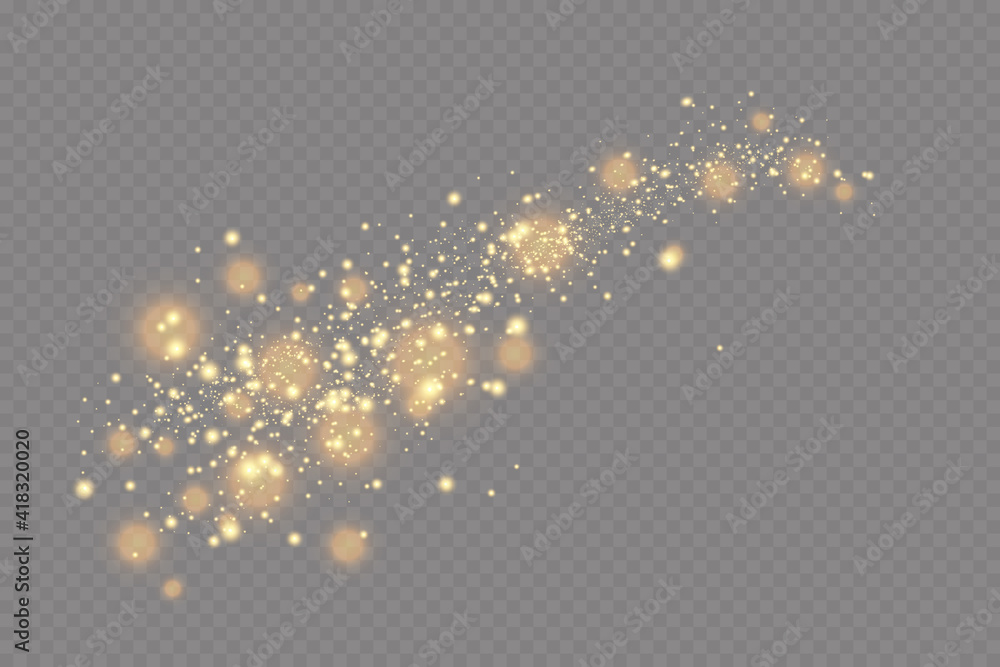 Light effect. Background of sparkling particles. Glittering elements on ...