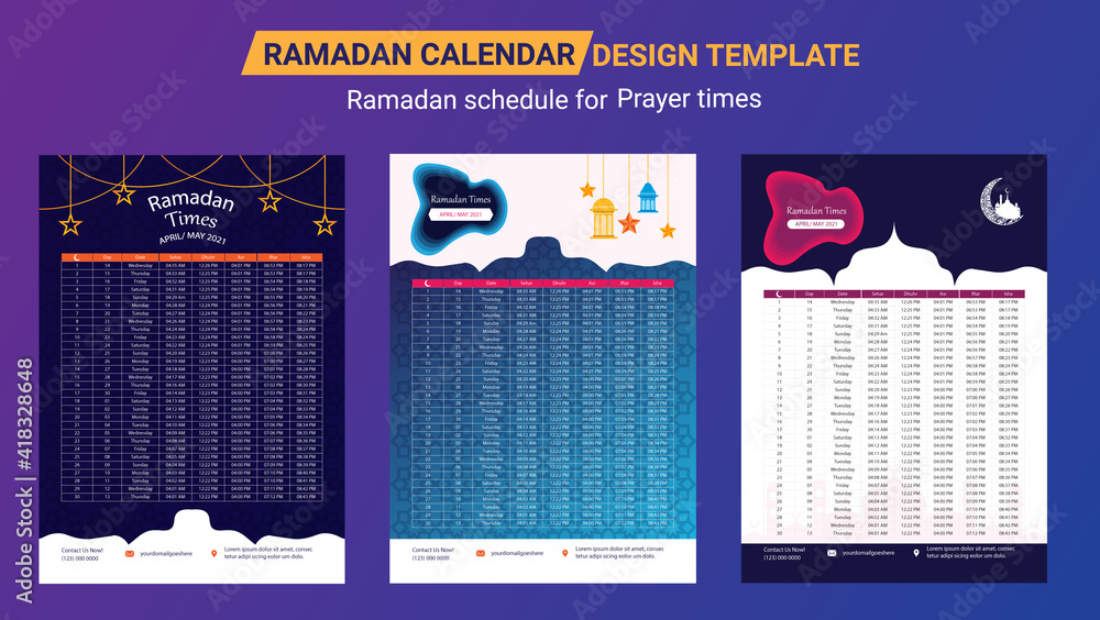 Vektorová grafika „Ramadan Calendar Design Template. Islamic Calendar ...