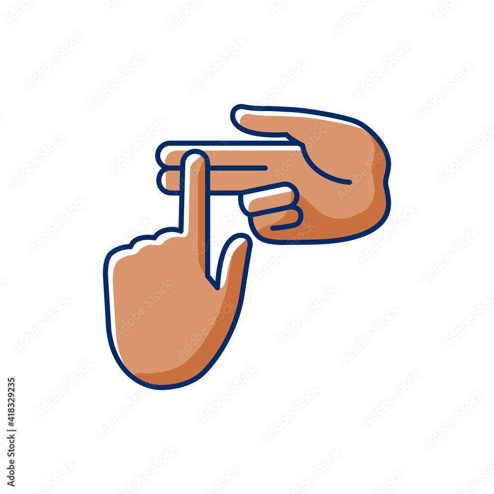 Counting on fingers RGB color icon. Clear and simple way to count. Way ...