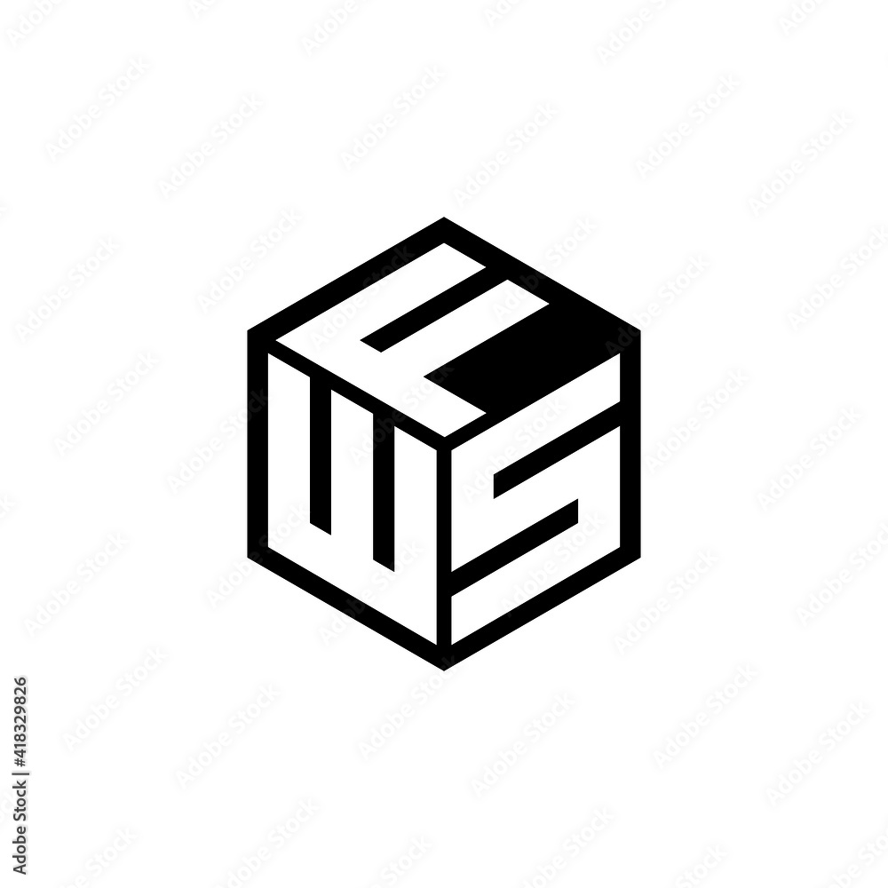 WSF letter logo design with white background in illustrator, cube logo ...