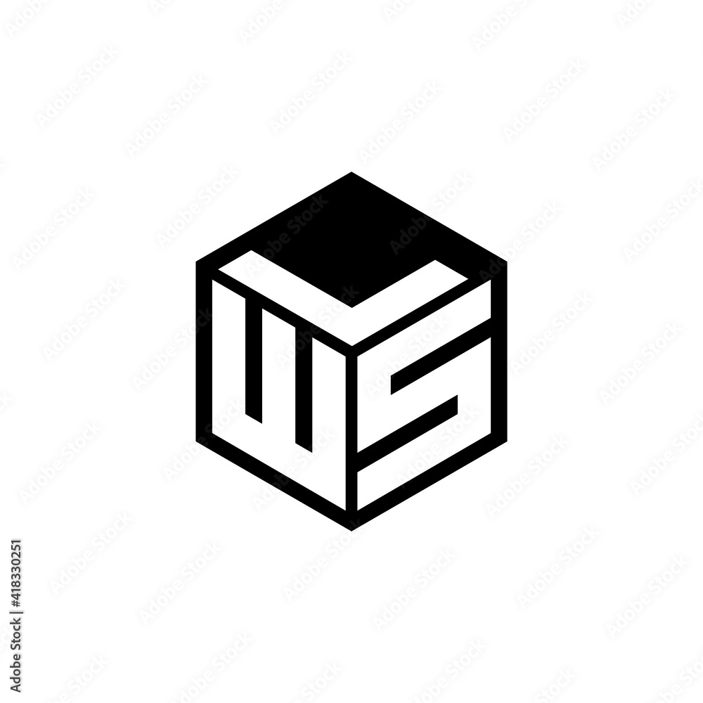 WSL letter logo design with white background in illustrator, cube logo ...