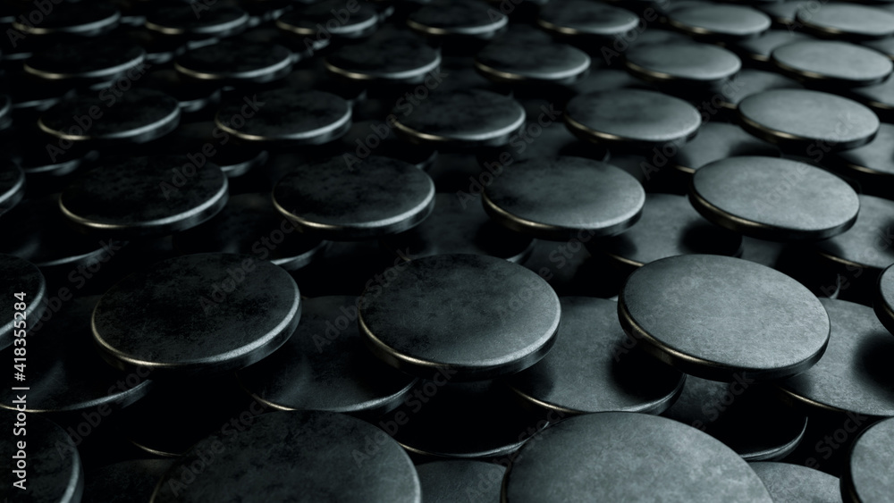 Black dot metal texture steel background. Perforated sheet metal.3d ...