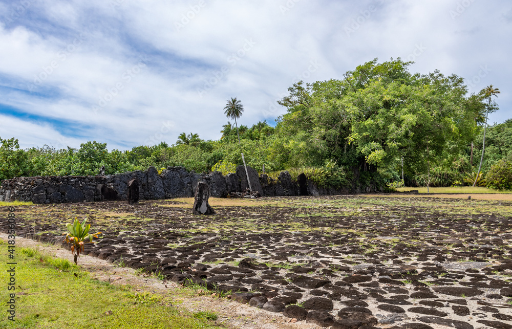 Marae de Taputapuātea à Raiatea, Polynésie française ภาพถ่ายสต็อก ...