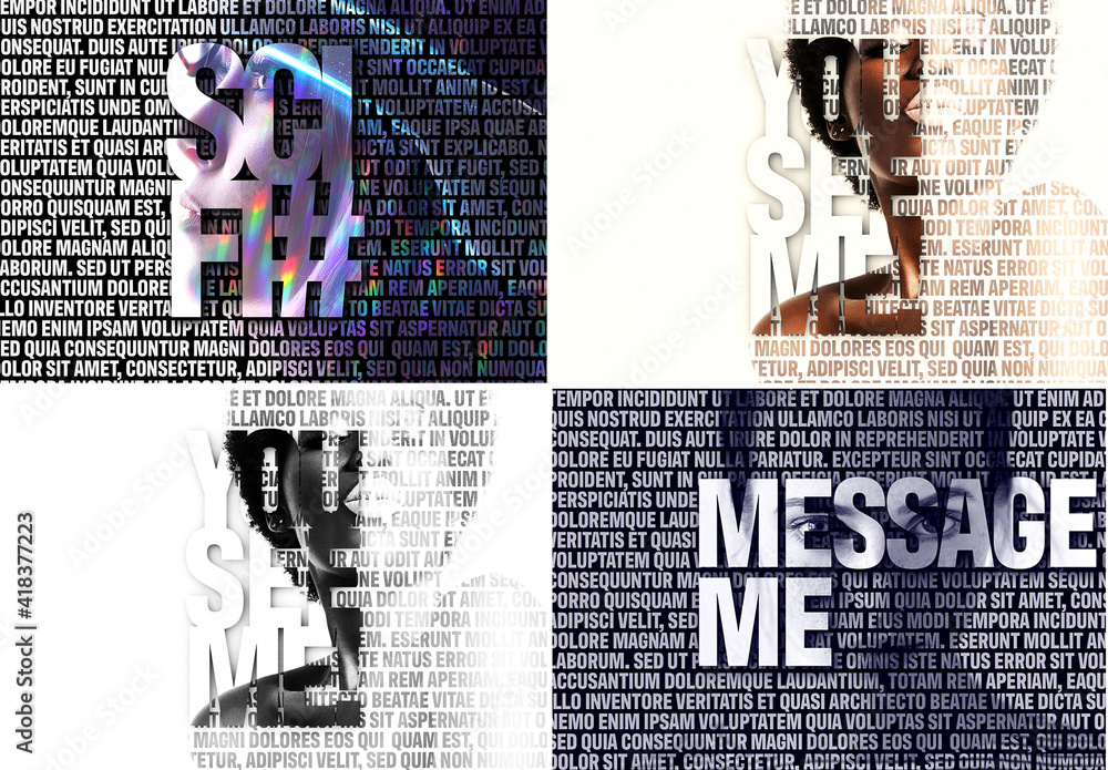 Cut Out Text Photo Overlay Effect Mockup Stock Template | Adobe Stock