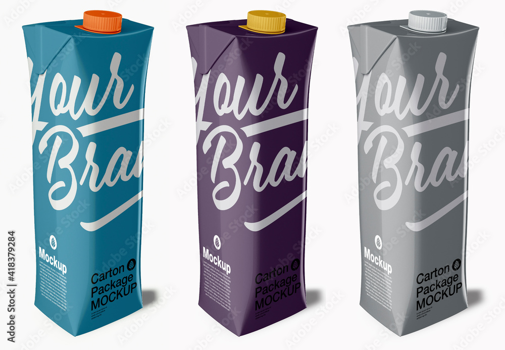 Liter Carton Mockup Stock Template | Adobe Stock