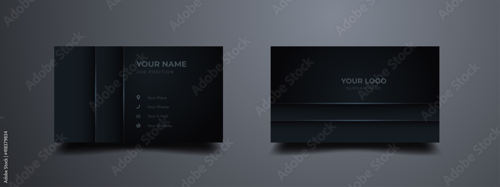 Luxury and elegant business man card design. Dark gradient abstract ...